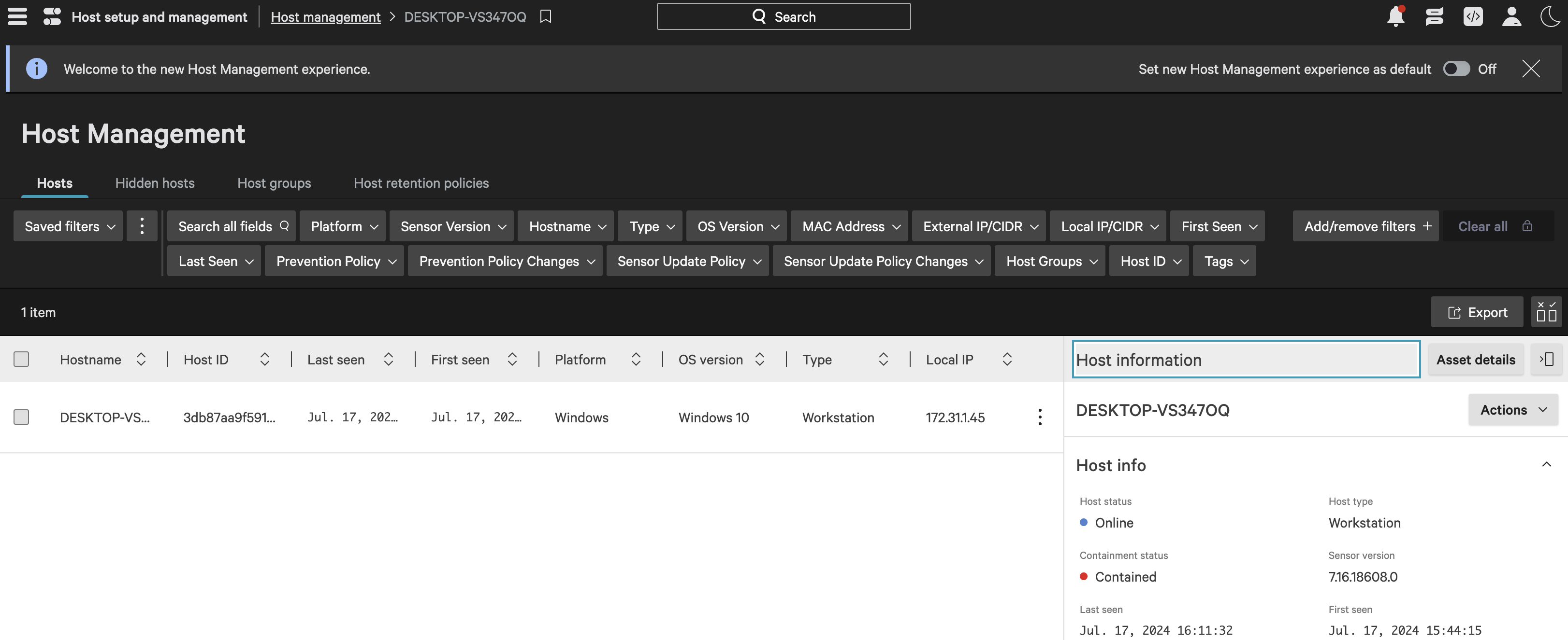 CrowdStrike Endpoint Protection Zero Trust Host Containment Integration