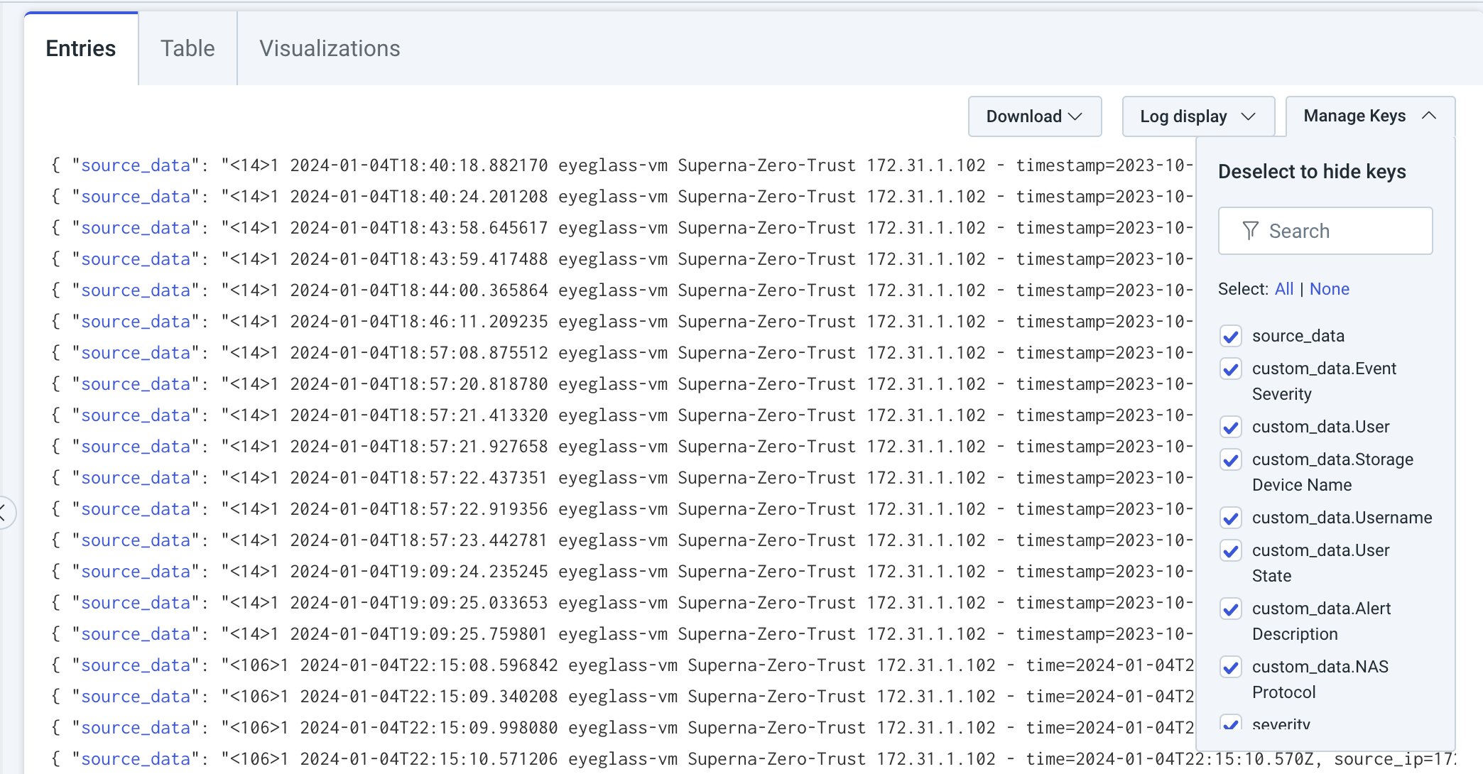Rapid7 InsightIDR Superna Zero Trust Alerts