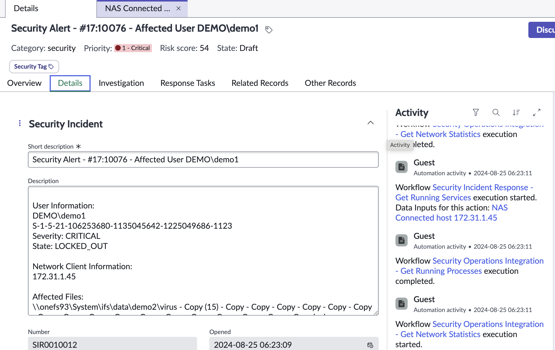 ServiceNow Security Operations Incident Integration with Zero Trust ...