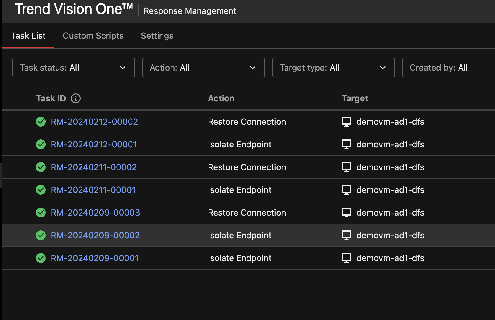 Trend Vision One XDR Integration - Cyber storage host Isolation
